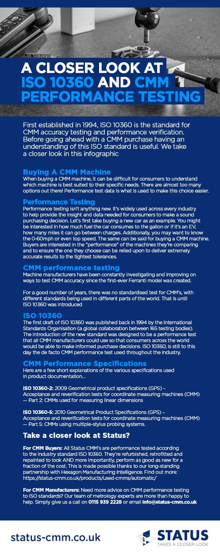 Understanding CMM Accuracy Statements | Status Metrology